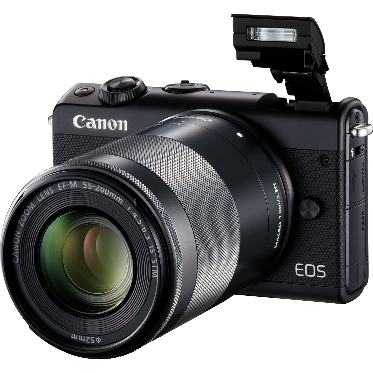 Buy Canon EOS M100 Black + EF-M 15-45mm IS STM Lens Black + EF-M 55 ...