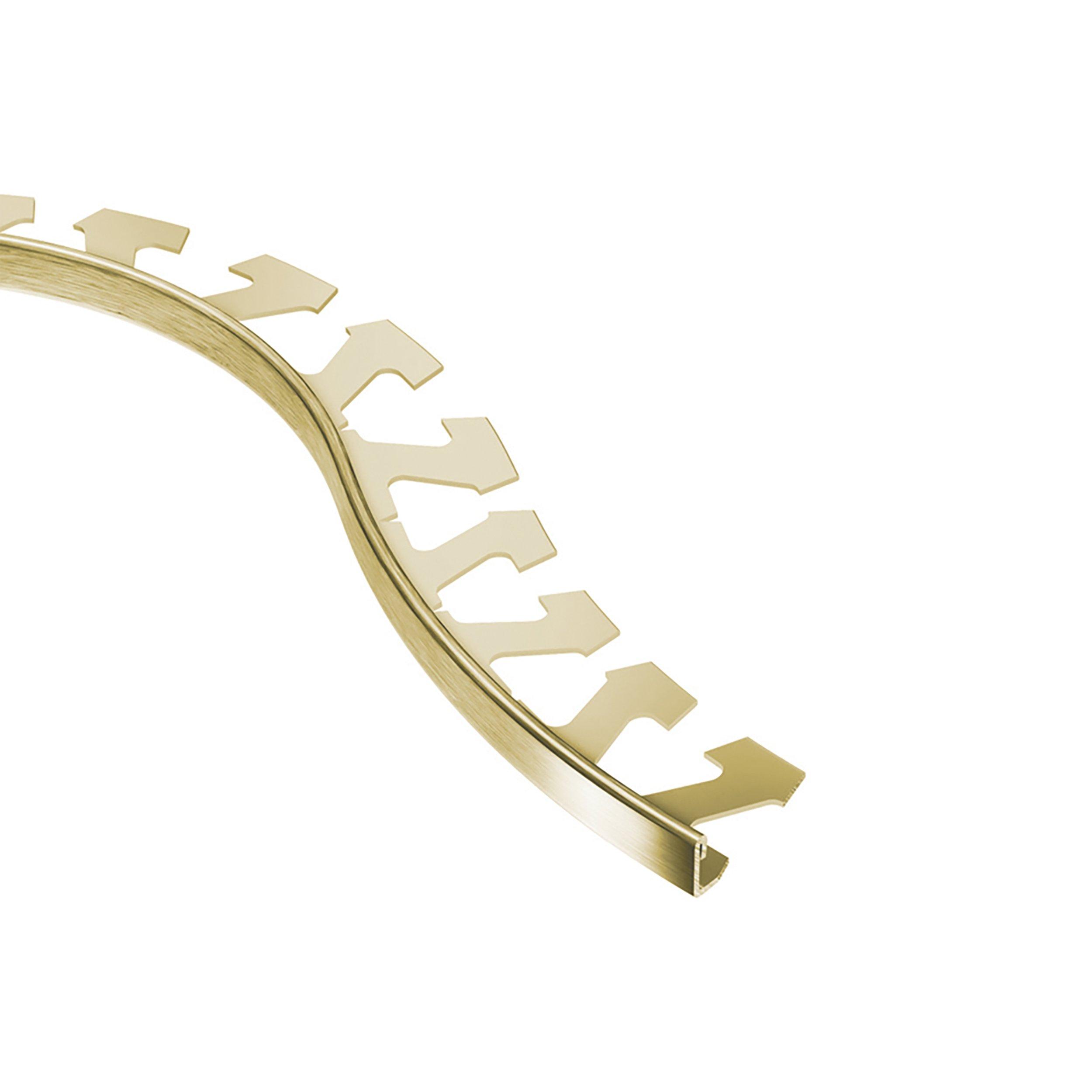 Schluter Jolly-Radius Edge Trim 3/8in. Aluminum Brush Brass - 3/8in ...