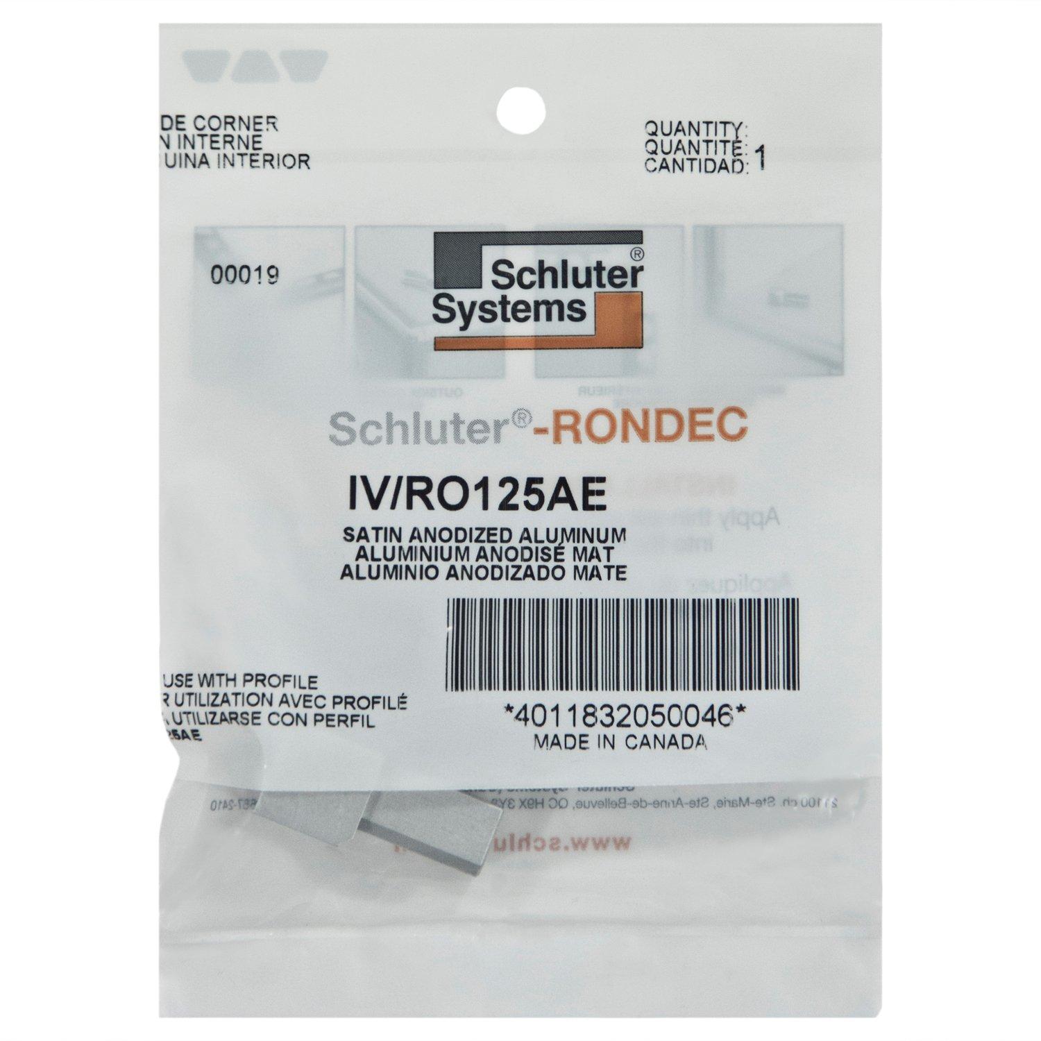 Schluter-Rondec Inside Corner for 1/2in. Satin Anodized Aluminum Rondec ...